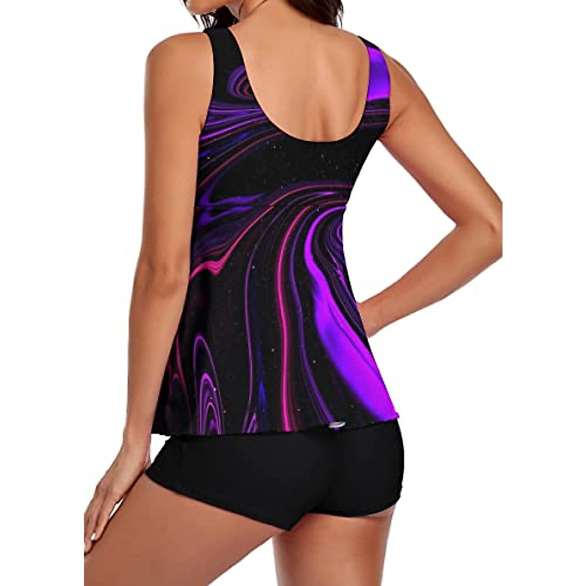 MARZXIN Tankini Swimsuits for Women Two Piece Bathing Suits Swimwear with Boyshorts FloralG XXL