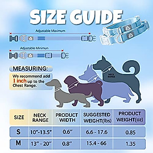 JC HOUSE Dog Collar, Lightweight Soft Padded Classic Pet Collar with Reflective Logo LED Holder & Quick Release Buckles, Small Medium Dog Collar for Daily Use, Blue, S (C-M5S)