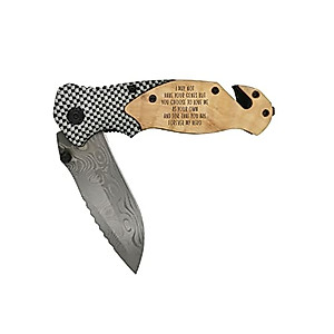 CHONG SHENG Gifts for Stepdad Father's Day from Stepdaughter - Engraved Pocket Knife for Stepdad - Stepdad Birthday Gifts Idea for Stepfather Father-in-Law