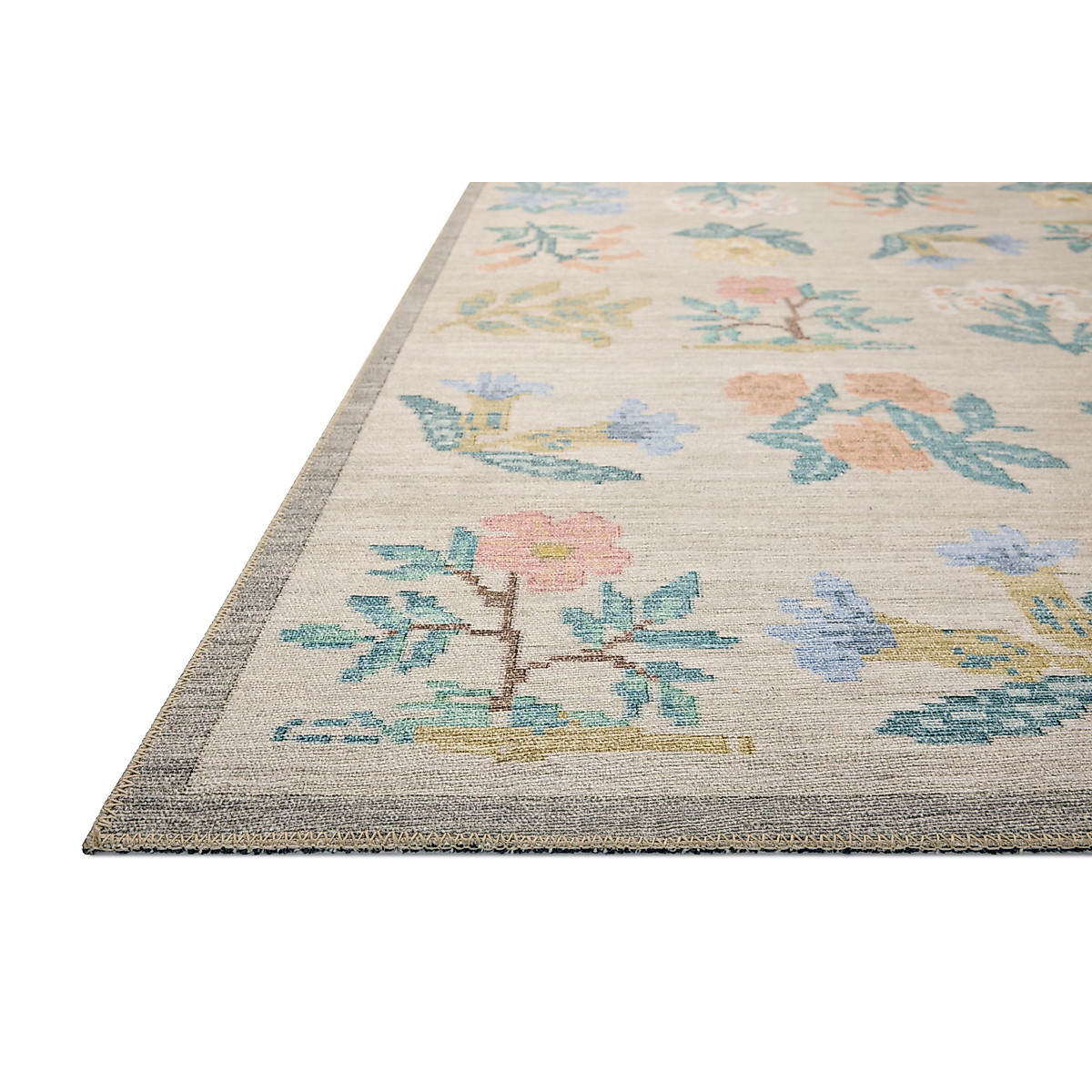 Loloi Rifle Paper Co. x Rosa Cream 7'-6" x 9'-6" Area Rug