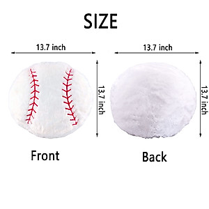 CHORONMO Baseball Pillow Fluffy Baseball Plush Pillow Baseball Throw Pillow Soft Stuffed Baseball Plush Pillow Toy Durable Round Baseball Shaped Pillow Sport Toys Gift for Kids Room Decor