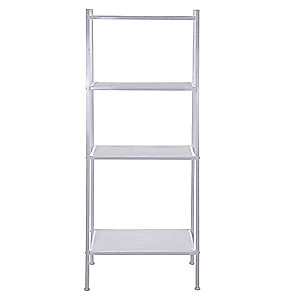 WEI WEI GLOBAL 4-Tier Ladder Shelf Bookcase - Metal Bookshelf - Open Shelf Display Rack Storage Organizer for Home, Office, Living Room, Bedroom, Kitchen, and Bathroom - White