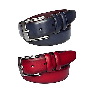 Florsheim Men's Pebble Grain Leather Belt 32MM, Brown, 40