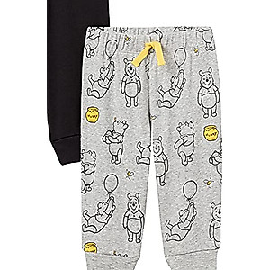 Amazon Essentials Disney | Marvel | Star Wars Baby Boys' Pants, Pack of 4, Winnie the Pooh Oh Bother!, 3-6 Months