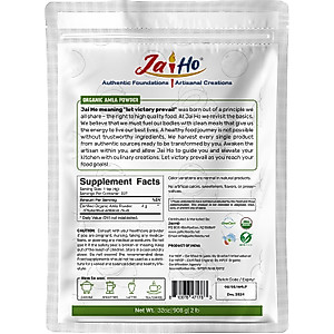 Jai Ho Certified Organic Amla Berry Powder (Amalaki), 2 LB - Rich in Antioxidant Vitamin C | Supports ImmunityGluten Free, Vegan, Non-GMO - Resealable Zip Lock Pouch
