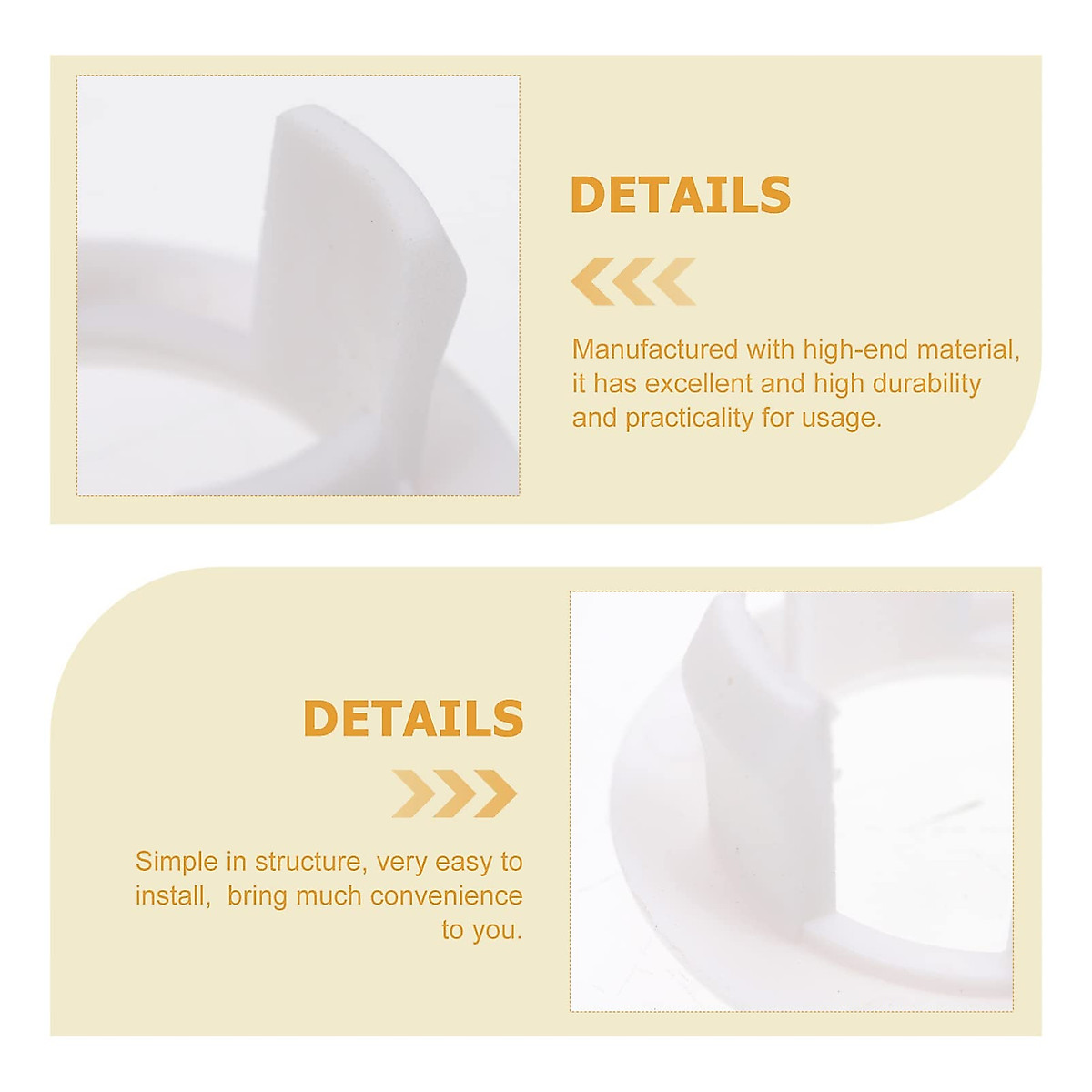 Cabilock 60Pcs washbasin overflow hole kitchen sink overflow ring strainer for sink bath tub accessories sink strainers sink overflow hole cover bath sink round plastic white bathroom basin