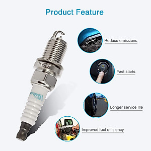 Vplus Platinum Spark Plug Set of 6, Replaces# 4504, PK20TT, S2000RC9YC, ZAP121200, ZM0218110