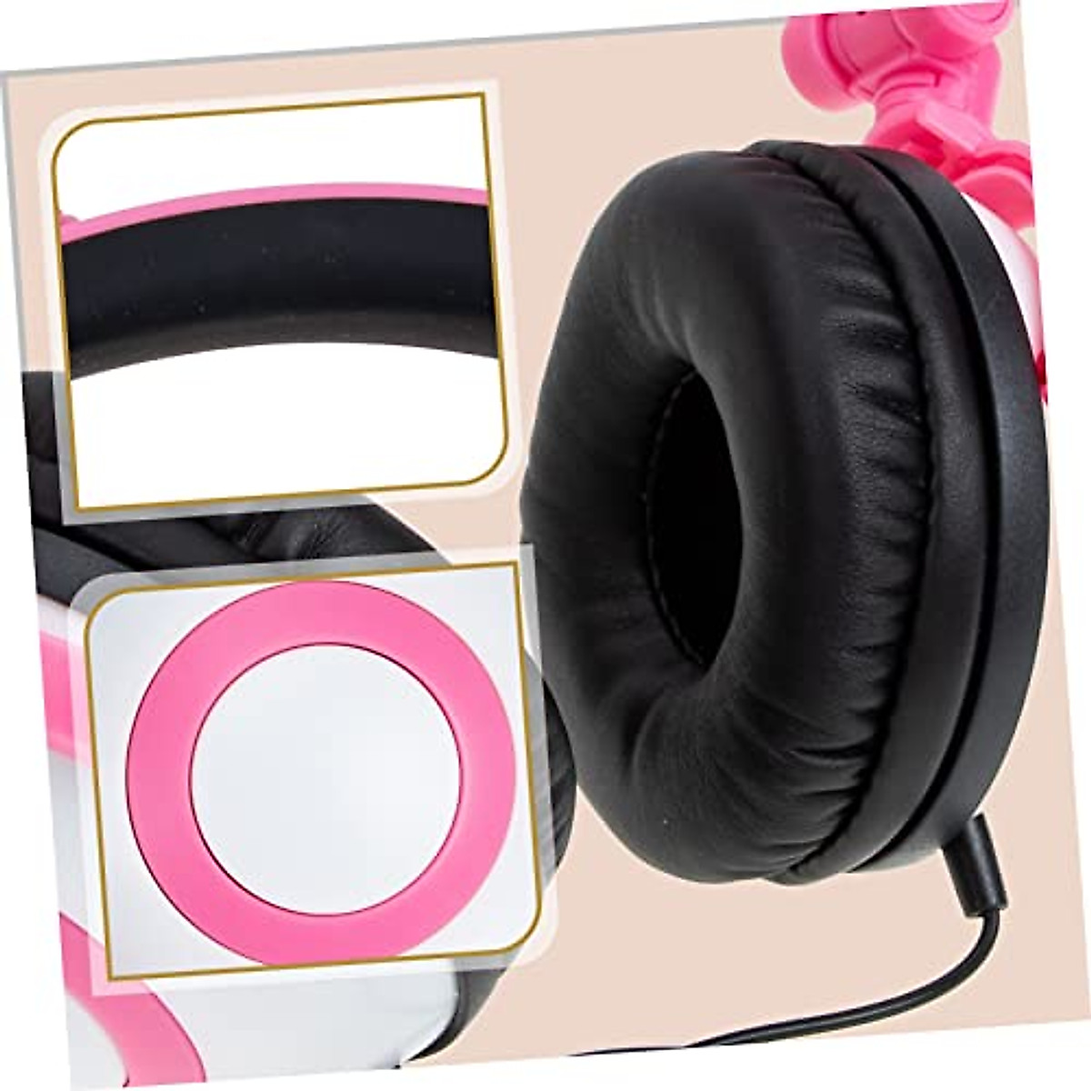 Vaguelly Glowing Headphones Over Ear Headphones On Ear Audio Headphones Wired Gaming Headset Glowing Earphone Earbuds Wired Lighting Headset Ears Earphones Shine PVC Fitness Microphone
