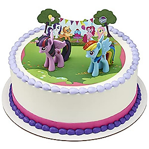 DecoPac My Little Pony Cake Topper, 3-Piece Cake Decorations with Rainbow Dash and Twilight Sparkle Ponies for Fun After the Birthday Party, 3"