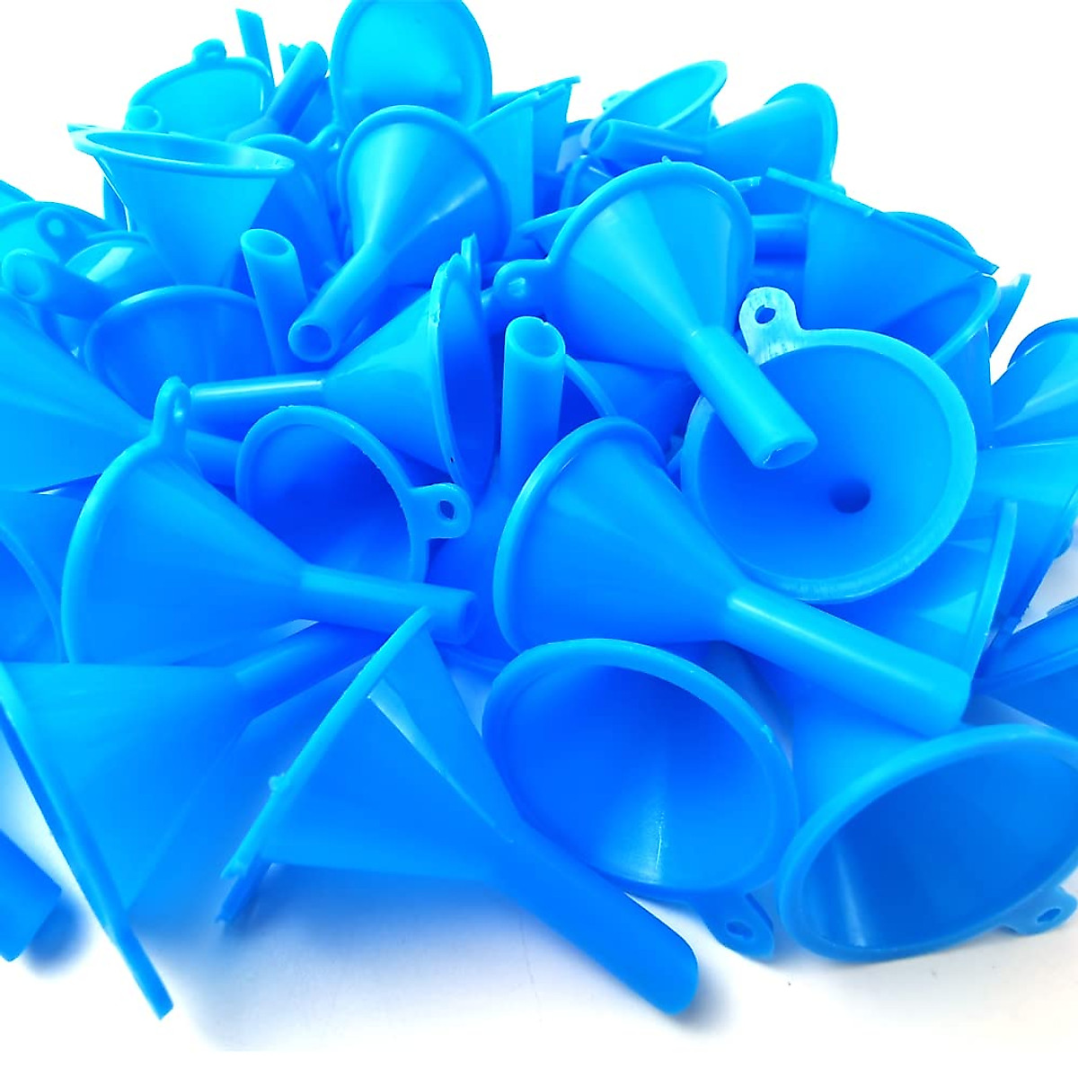 GXXMEI 120pack Mini Plastic Funnel Little Small Funnel Set Tiny Separatory Funnel for Lab Bottles,Capsule,Sand Art, Essential Oils,Perfumes,Spices, Powder（3color）