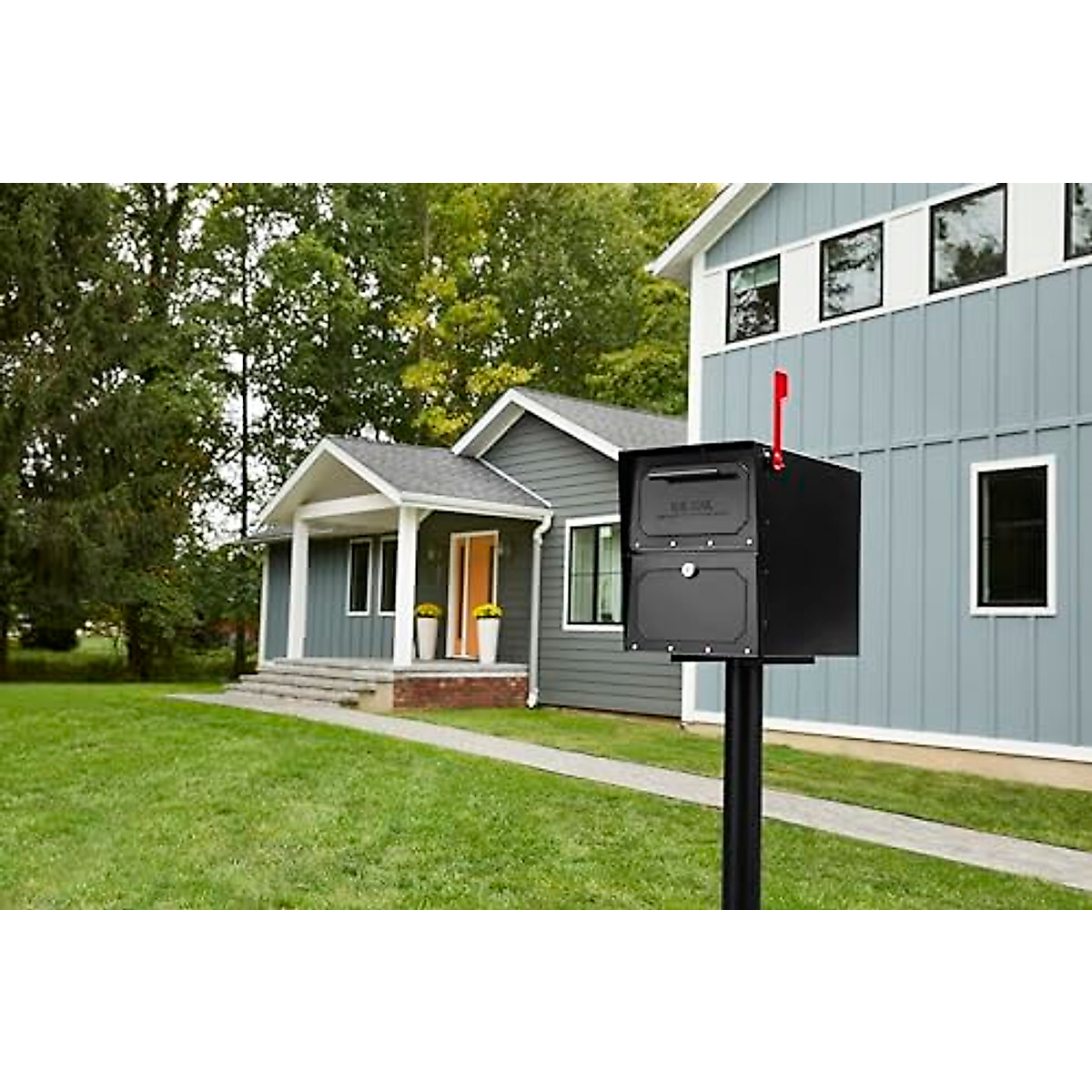 Architectural Mailboxes 6200B-10 Oasis Classic Locking Post Mount Parcel Mailbox with High Security Reinforced Lock,Black,18.00 x 15.00 x 11.50 inches