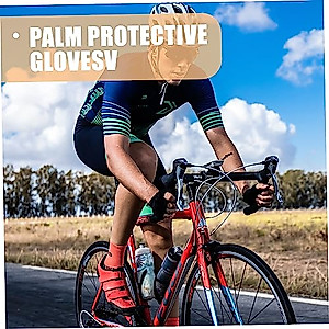 DOITOOL 1 Pair Sports Palm Athletic Gear Gloves for Men Bike Gloves for Men Thumb Support Weightlifting Half Finger Gloves Hand Stop Rubber Black Sports Training Gloves Non-Slip Gloves Man