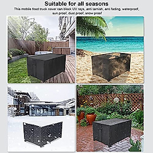 Garden kit Outdoor Mobile Dining Car Cover Waterproof Sun Protection Griddle Cover 420D Silver Coated Oxford Cloth BBQ Grill Shade(黑色)