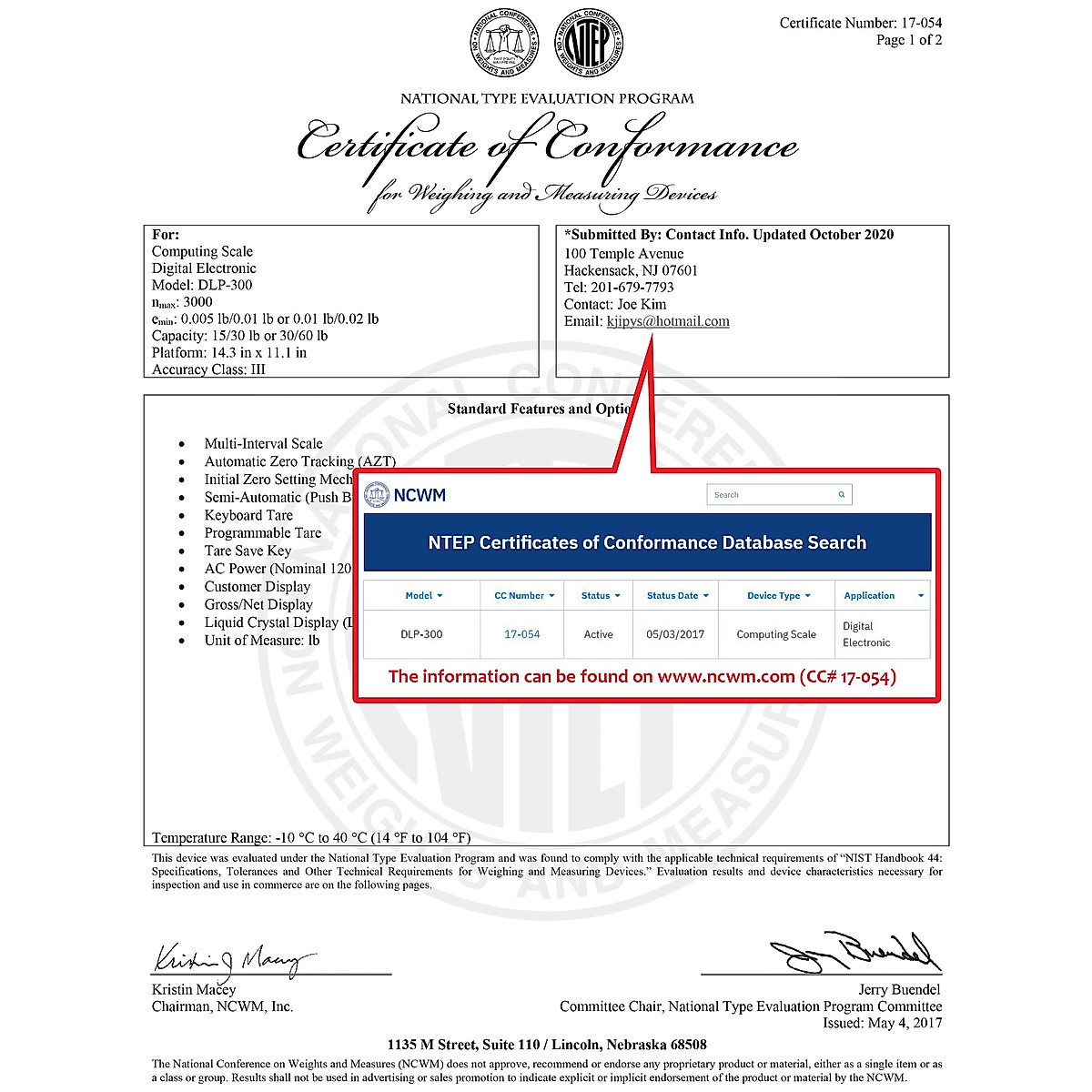 VisionTechShop DLP-300 Label Printing Scale Pole Display, 30/60lbs Capacity, 0.01/0.02lbs, NTEP Legal for Trade with a Free 1 case CAS LST-8010 UPC Label, 58 x 40mm