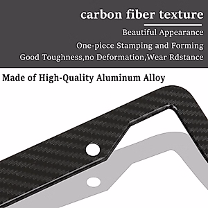 2 Pack Black License Plate Frames for Cowboys,Carbon Fiber License Tag Plate Frames Holder,with All The Screw Parts
