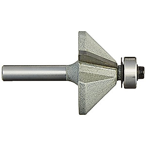 Vermont American 23155 45-Degree Carbide Tipped Chamfer Router Bit, 1/2-Inch Ball Bearing 2-Flute 1/4-Inch Shank