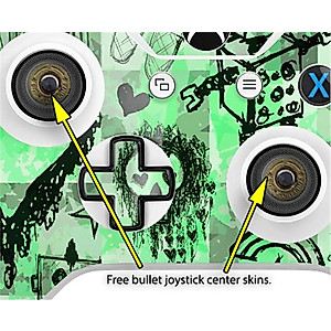 WraptorSkinz Decal Vinyl Skin Wrap compatible with XBOX One S/X Controller - Scene Kid Sketches Green (CONTROLLER NOT INCLUDED)