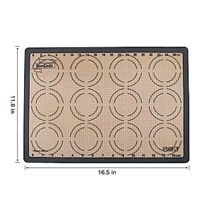 2 Pieces Silicone Baking Mat Set - Non Stick Food Safe, Silicone Fondant Sheet, Non Slip Pastry Mat Easy to Clean