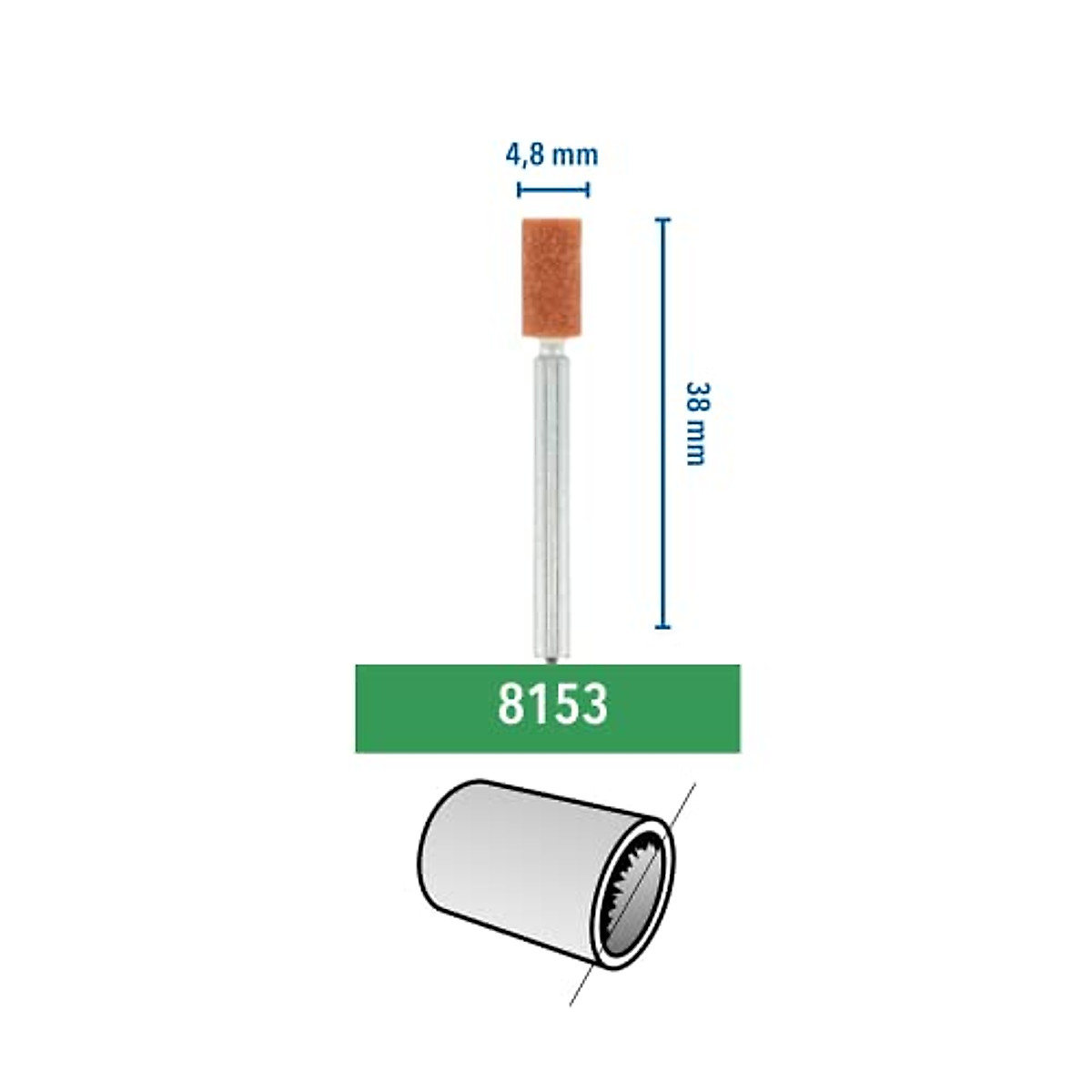 Dremel 26158153 Aluminum Oxide Grinding Stone ø 4.8 mm (3 pieces)