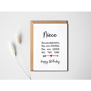 Niece Birthday Card Poem Card For Niece - You Are Loved All The Time - Birthday Card For Niece - Card For Niece - Birthday Card Niece