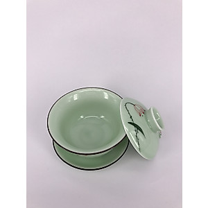I-MART China Traditional Teacup, Chinese Tea Cup, Gaiwan Tea Cup (Lotus)