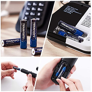 TENAVOLTS 1.5V AAA Lithium Rechargeable Battery, 1.8h Fast Charge, USB Charger, Constant Output at 1.5V, 1110 mWh, 4 Counts with Charger