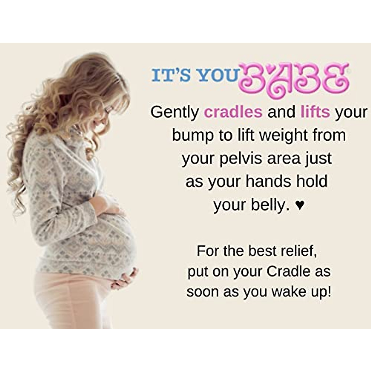 It's You Babe Best Cradle-Medium | Medical Grade Adjustable Prenatal Cradle | Maternity Baby Belly Band Support Belt | Award Winning, Medium