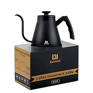 Kanmart Pour Over Coffee Kettle Barista's Choice Works on Stove and Any Heat Source stove top pour over kettle Gooseneck Teapot with Precision Pour Spout(1.2L, 40oz) (black)