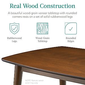 Best Choice Products 5-Piece Dining Set, Compact Mid-Century Modern Table & Chair Set for Home, Apartment w/ 4 Chairs, Padded Seats & Backrests, Wooden Frame - Light Gray/Walnut