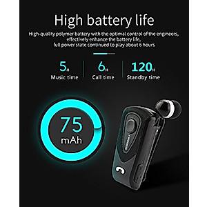 Fineblue F930 Wireless Freedom Business Bluetooth Headset Call Clarity Golden Blue Music No Bound Smart one Drag Two Bluetooth Earphone - Black