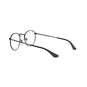 Ray-Ban RX3447V Round Metal Prescription Eyeglass Frames, Matte Black/Demo Lens, 47 mm