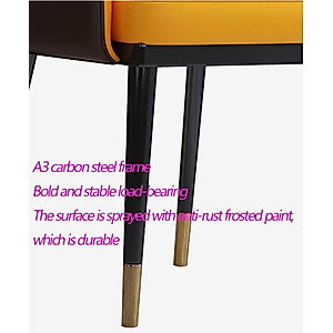 FIXARE Kitchen Leather Dining Chairs Set of 4 Water Proof PU Leather Side Chair with Metal Legs for Dining and Living Room Chairs (Color : Yellow+Gray)