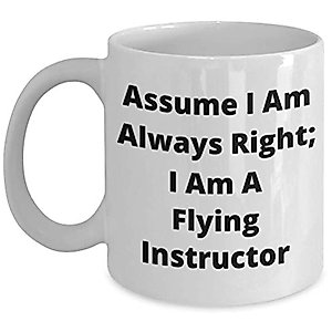Flying Instructor Mug | Always Right - Funny Pilot Trainer Novelty Gift, Teacher Humor, Coffee Cup By Vitazi Kitchenware