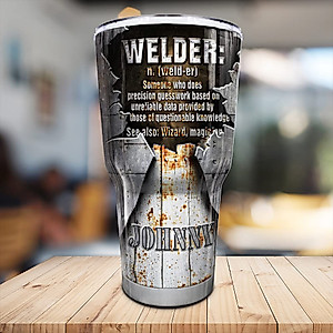 N NAMESISS All Over Printed Tumbler, WELDER Personalized Someone Data Provided By Those Of Questionable, Magician, Gift for Father, Him, Father's Day, 30 OZ