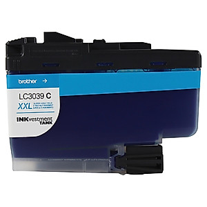 Brother Genuine LC3039C, Single Pack Ultra High-Yield Cyan INKvestment Tank Ink Cartridge, Page Yield Up to 5,000 Pages, LC3039, Amazon Dash Replenishment Cartridge