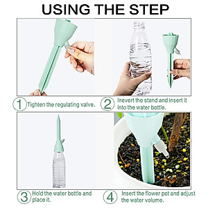 6 PCS Plant Self Watering Spikes Devices, Plant Watering Globes Adjustable Water Volume Drip System for Home and Vacation, Controllable from 1s/1 Drip to 90s/1Drip,for Indoor & Outdoor Plants