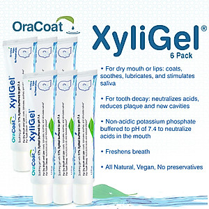 Oracoat XyliGel Soothing Dry Mouth Relief Gel, 1.7 Fl Oz, Pack of 6