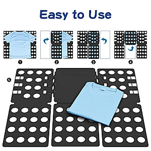 T Shirt Folding Board Shirts Clothes Folder Durable Plastic Laundry Boards,10.23*7.88*1.18 inches Black