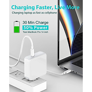 Charger for MacBook Pro 10FT, 96W USB C Charger Power Adapter for MacBook Pro 16, 15, 14, 13 inch 2023, 2022 2021, 2020, 2019, M1 M2 MacBook Air, LED, 5A USB-C Cable Charging as Fast as MagSafe 3