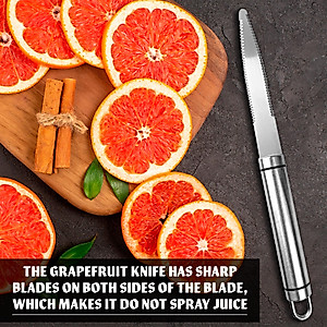 Stainless Steel Kitchen Grapefruit Knife - Curved Edge Blade Knives Lemon Cutter Grapefruit Knife Curved Serrated Knife Set Kiwi Cutter Citrus Fruit Carving Knife Serrated Knives Orange Peeler