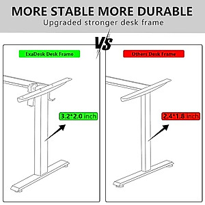 ExaDesk 55 * 30 Inches Electric Standing Widened Desk Adjustable Height with 4 Drawers, Double Storage Shelves Stand Up Desk, Home Office Workstation Sit Stand up Desk (Rustic Brown)