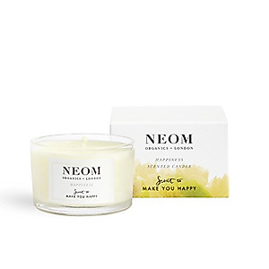 NEOM- Happiness Scented Candle, Travel Size | Essential Oil Aromatherapy Candle | Neroli, Mimosa & Lemon | Scent to Make You Happy