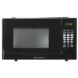 Emerson MW9255B Countertop Microwave Oven, 6 Pre-Programmed Settings, Removable Glass Turntable and Child Safety Lock, 0.9 Cu ft, 900W, Black