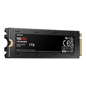 Samsung 980 PRO SSD with Heatsink 1TB PCIe Gen 4 NVMe M.2 Internal Solid State Hard Drive, Heat Control, Max Speed, PS5 Compatible, MZ-V8P1T0CW