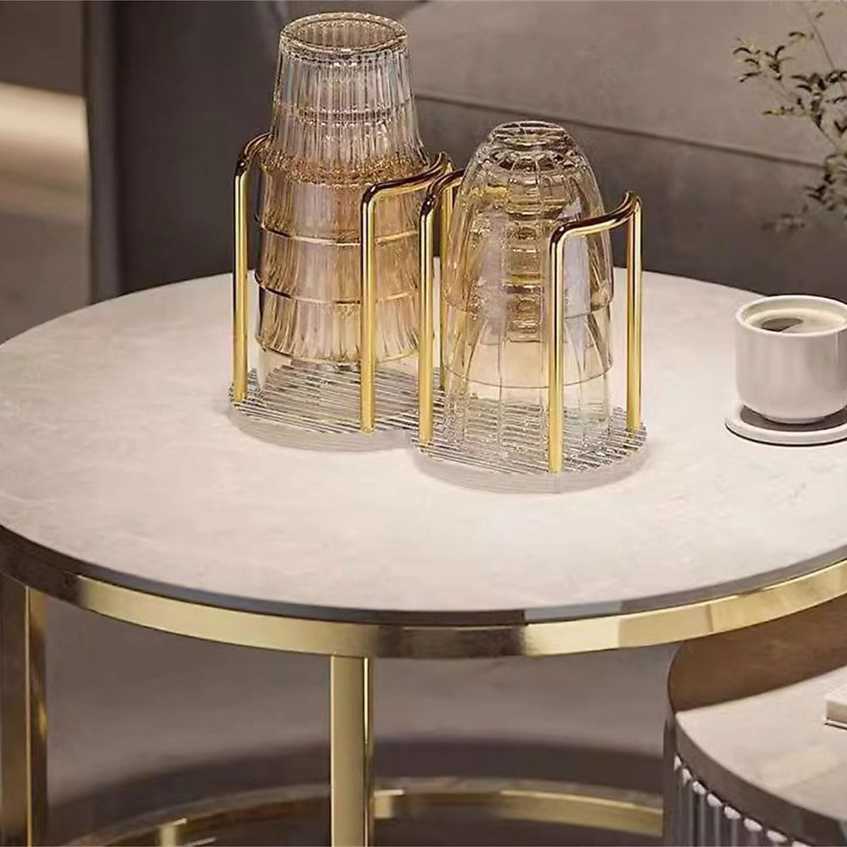 RIOAME Practical Cup Dispenser Cup Stand Convenient Cup Rack Sturdy Cup Display Shelf for Kitchens and Cafeterias