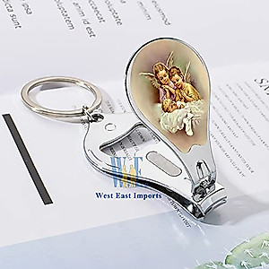 Personalized Engraved Baptism Keychains (12 PCS) - Key Ring with Nail Clipper and Bottle Opener Party Favors for Baby Boys and Girls Recuerdos Bautizo Customized Gift for Guest