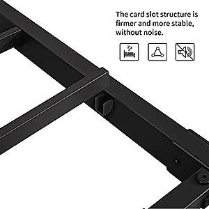 LOTCAIN Platform Bed Frame with Wooden Headboard, Heavy Duty, No Box Spring Needed, Strong Metal Slats Support, Noise-Free, Twin XL/Queen/King (Queen)