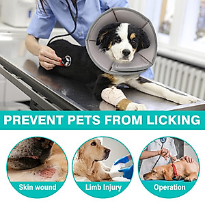 Soft Dog Cone Pet Cone Dog Recovery Collar Cone for Dogs After Surgery,Adjustable Cone Collar Dogs Elizabethan Collar