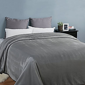 Soft Blanket Warm Fuzzy Microplush Lightweight Thermal Fleece Blankets for Couch Bed Sofa,California King102X108Inch,Gray