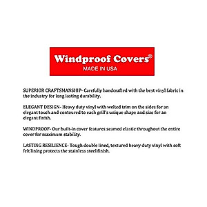 Windproof Covers 12 inch Heavy Duty Premium Vinyl Cover to fit Blaze Double Side Burner Built-in